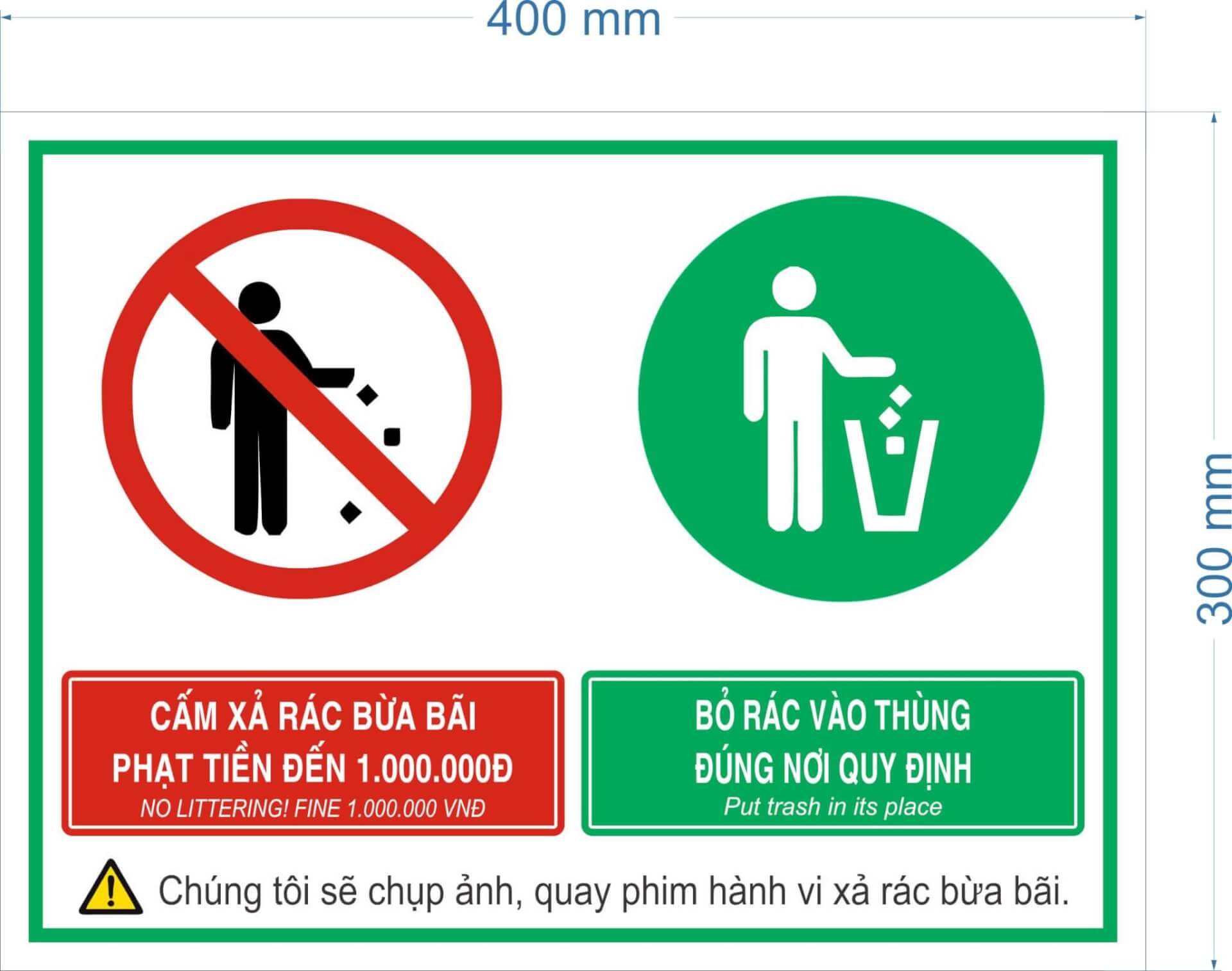 Bảng mica cấm xả rác