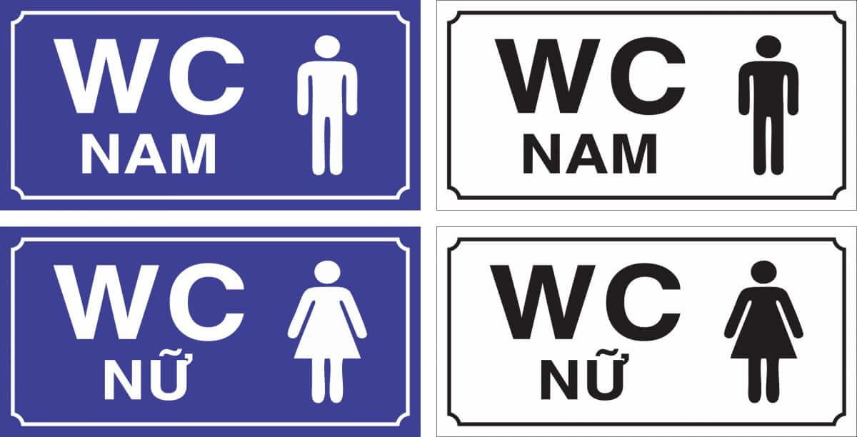 Bảng mica WC - Nam, Nữ